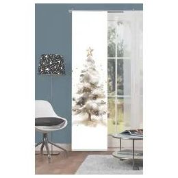 Schiebegardine Home Wohnideen "CHRISTMAS TREE", beige (natur), B:60cm H:245cm, Polyester, Gardinen, Schiebewand, Dekostoff, Digitaldruck