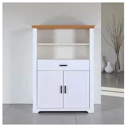 Highboard Inter Link "Maluno", wei&szlig;, eiche colori, B:117,2cm T:41cm, Massivholz, Sideboards, Highboard, Kiefer Massiv, Soft-Close, Stauraum, BxTxH: ca. 117,2 x 41 x 163 cm