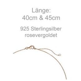 Kette mit Anh&auml;nger Jobo "Welle", ros&eacute;goldfarben, Halsketten, Damen, Silber 925 (Sterlingsilber), L: 45, 925 Silber ros&eacute;gold vergoldet mit Zirkonia 45 cm