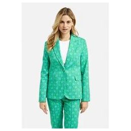 Jackenblazer Milano Italy, Damen, Gr. 42, gr&uuml;n (apple), Material: 75% Baumwolle, 22% Polyester, 3% Elasthan, Futter: 100% Polyester, bedruckt, normal, tiefer V-Ausschnitt, eingesetzt gerader Abschluss, Blazer, mit Reverskragen