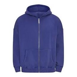 Kapuzensweatshirt DROPSIZE "Dropsize Herren Dropsize Heavy Oversize Cord Zip-Hoodie", Herren, Gr. S, washed blau, 70% Baumwolle, 30% Polyester, bedruckt, Sweatshirts