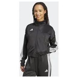 Trainingsjacke Adidas SPORTSWEAR "TIRO CUT 3-STREIFEN", Damen, Gr. XS, schwarz, wei&szlig;, Obermaterial: 70% Polyester, 30% Baumwolle, Jacken Trainingsjacke