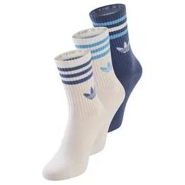 Sportsocken Adidas ORIGINALS "3-STREIFEN CREW 3ER-PACK", Herren, Gr. XL (46/48), crew blau, wei&szlig;, wei&szlig;, Obermaterial: 49% Baumwolle, 48% Polyester, 2% Elasthan, 1% Polyamid, Socken Sportsocken, f&uuml;r Laufen, kn&ouml;chellang, mit 3-Streifen und Trefoil Logo