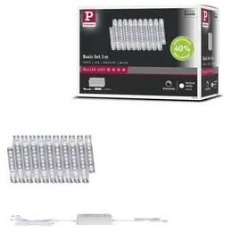 Paulmann LED-Streifen "MaxLED 1000 LED Strip Neutralwei&szlig; Basisset", silber (silberfarben), Dioden 384 Stk., Gesamtl&auml;nge 3m, Lichterketten, LED-Streifen