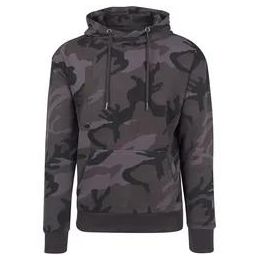 Kapuzensweatshirt Urban Classics "Urban Classics Herren High Neck Camo Hoody", Herren, Gr. M, schwarzcamo, 60% Baumwolle, 40% Polyester, mehrfarbig, Sweatshirts