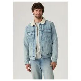 Levi's Kurzjacke LEVI'S "SHERPA", Herren, Gr. S, blau (kentucky blau sherpa), Denim/Jeans, Obermaterial: 100% Baumwolle, 1-Knopf-Manschette mit Druckknopf, Jacken Kurzjacke, mit Sherpa F&uuml;tterung