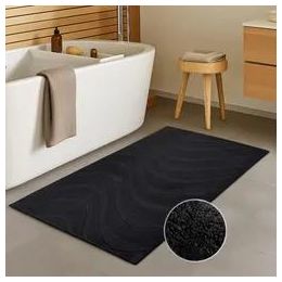 Badematte Carpet City "BAT400, Badteppich uni", schwarz, H:11mm, Polyester, Badematten, Badematte, Teppich Badezimmer, Badvorleger, Anti-Rutsch, Waschbar, Duschmatte