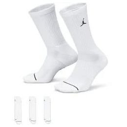 Funktionssocken Nike "U J ED CUSH POLY CREW 3PR 144", Damen, Gr. L (42/45), wei&szlig;, schwarz, Obermaterial: 96% Polyester, 3% Elasthan, 1% Nylon, Socken, f&uuml;r sportlichen Alltag, schwei&szlig;ableitende Technologie, mit Elasthan