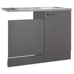Sp&uuml;lenschrank Optifit "OPTImulti", anthrazit matt, anthrazit matt, B:110cm H:88cm T:60cm, Holzwerkstoff, Schr&auml;nke, Sp&uuml;lenschrank, Breite 110 cm, mit 1 T&uuml;r u. Blende f. Geschirrsp&uuml;ler, Einbausp&uuml;le