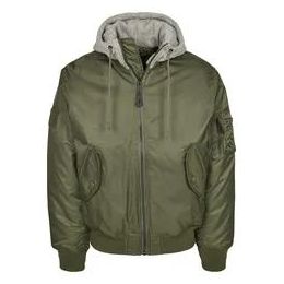 Anorak BRANDIT "Brandit Herren Hooded MA1 Bomber Jacket", Herren, Gr. 4XL, olive, grau, 100% Polyester, unifarben, normal, ohne Ausschnitt, Jacken