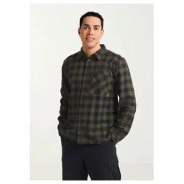Flanellhemd Jack Wolfskin "LITE FLANNEL SHIRT M", Herren, Gr. S (48), Normalgr&ouml;&szlig;en, check, obsidianmoss, Obermaterial: 100% Baumwolle, Hemden