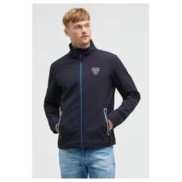Softshelljacke CAMP DAVID, Herren, Gr. XL, blau, Softshell, Material: 94% Polyester, 6% Elasthan, Futter: 100% Polyester, unifarben, regular fit normal, eingesetzt B&uuml;ndchen, Jacken Softshelljacke, mit verstellbarem Gummizug im Saum