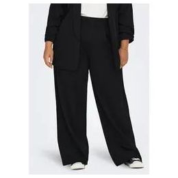 Schlupfhose Only CARMAKOMA "CARSTILLA ONE PANT JRS NOOS", Damen, Gr. 44, L&auml;nge 32, schwarz, Web, Obermaterial: 95% Polyester, 5% Elasthan, unifarben, regular fit lang, Hosen Schlupfhose, Sommerhose
