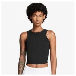 Tanktop Nike "W NK ONE FITTED DF CROP TANK", Damen, Gr. S, schwarz, Obermaterial: 80% Polyester, 20% Elasthan, Tops Tanktop, eng anliegender, leicht verk&uuml;rzter Schnitt, mit abgerundetem Saum