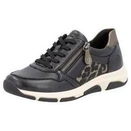 Sneaker Remonte "Remonte Sneaker Lederimitat", Damen, Gr. 37, schwarz (schwarz, gold), Lederimitat, Schuhe Sneaker