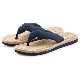 Badezehentrenner ELBSAND "Sandale,Badelatsche,Flip Flop,Mule, Pantolette,Badeschuhe,Sommerschuhe", Damen, Gr. 39, marine, Obermaterial: 100% Textilmaterial. Decksohle: 100% Synthetik. Futter: 100% Textilmaterial. Laufsohle: 100% Synthetik, kontrastfarbene Details, Schuhe, Zehentrenner mit wasserabweisender und ultraleichter Sohle VEGAN, Topseller