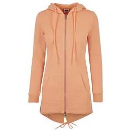 Cardigan Urban Classics "Urban Classics Damen Ladies Sweat", Damen, Gr. XS, papaya, 63% Baumwolle, 37% Polyester, unifarben, normal, ohne Ausschnitt, Strickjacken