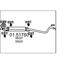 MTS MARKENTECHNIKSERVICEGMBH & CO. KG MTS Mittelschalld&auml;mpfer 0151760 f&uuml;r Opel