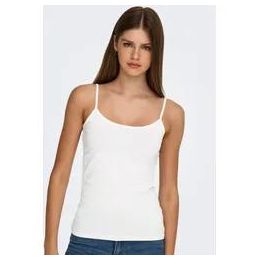 Jacqueline de Yong Tanktop JDY "JDYAVA SINGLET JRS NOOS", Damen, Gr. M, cloud dancer, Jersey, Obermaterial: 95% Baumwolle, 5% Elasthan, unifarben, regular fit h&uuml;ftlang, Rundhals, Tops Tanktop