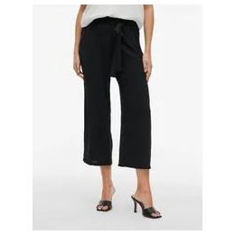Schlupfhose Vila "VIJOSA BELTED CULOTTE PANTS - NOOS", Damen, Gr. 34, N-Gr, schwarz (schwarz beauty), Web, Obermaterial: 100% Polyester, unifarben, loose fit wadenlang, Hosen Schlupfhose, Sommerhose