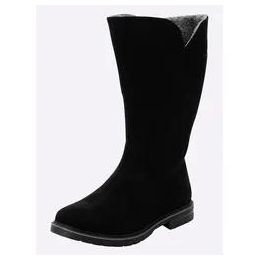 Weitschaftstiefel sheego, Damen, Gr. 43, XL-Schaft, schwarz, Veloursleder, Schuhe Weitschaftstiefel