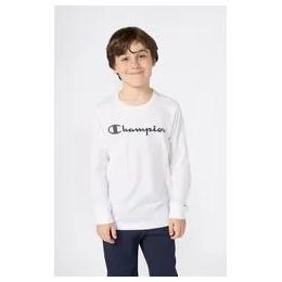 Langarmshirt Champion "SPORTWEAR LONG SLEEVE Standard Fit", Jungen, Gr. L (152/158), wht, Obermaterial: 100% Baumwolle, normal, Rundhals, Shirts Langarmshirt, sportlicher Stil, Langarm, ohne Verschluss, f&uuml;r Kinder