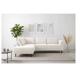 Ecksofa Home Affaire "Sveeva, L-Form, B.240 cm, schwarze Metallf&uuml;&szlig;e", creme, B:240cm H:78cm T:197cm, 100% PES, Sofas, Ecksofa, langlebiger Webstoff, mit Wellenunterfederung, viele Farben