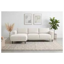 Ecksofa Home Affaire "Sveeva, L-Form, B.238 cm, schwarze Metallf&uuml;&szlig;e", creme, B:238cm H:78cm T:142cm, 100% PES, Sofas, Ecksofa, langlebiger Webstoff, mit Wellenunterfederung, viele Farben