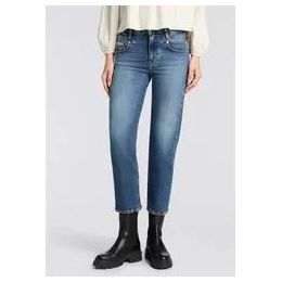 5-Pocket-Jeans Herrlicher "Breezy Cropped Denim", Damen, Gr. 29, N-Gr, happy blau, Denim/Jeans, Obermaterial: 99% Baumwolle, 1% Elasthan, straight fit 7/8-L&auml;nge, Jeans 5-Pocket-Jeans, Straight Fit