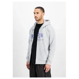 Hoodie Alpha Industries "Basic Zip Hoodie PP Camo", Herren, Gr. XXL, pastel grau, Obermaterial: 80% Baumwolle, 20% Polyester, regular fit, Sweatshirts Hoodie