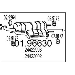 MTS MARKENTECHNIKSERVICEGMBH & CO. KG MTS Endschalld&auml;mpfer 0196630 f&uuml;r OPEL