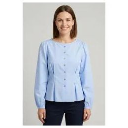 Langarmbluse RICHROYAL, Damen, Gr. 38, skyway blau, Web, Obermaterial: 100% Baumwolle, tailliert normal, Rundhals, Blusen