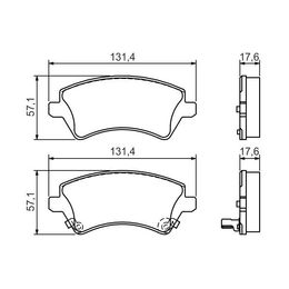 Bosch Bremsbelagsatz, Scheibenbremse 0986424735 f&uuml;r TOYOTA