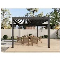 Pavillon Konifera "Pergola Alhambra Steel", smoky gray, B/H/T: 300cm x 240cm x 300cm, Pavillons, verschiedene Gr&ouml;&szlig;en, ohne Seitenteile, Topseller