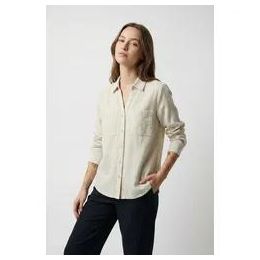 V&eacute;ro Moda Langarmbluse VERO MODA "VMTHILDE LS SHIRT WVN NOOS", Damen, Gr. XS, silber lining checks:snow wei&szlig;, Web, Obermaterial: 100% Baumwolle, gemustert, normal, V-Ausschnitt, Blusen, Baumwolle