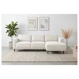 Ecksofa Home Affaire "Sveeva, L-Form, B.238 cm, schwarze Metallf&uuml;&szlig;e", creme, B:238cm H:78cm T:142cm, 100% PES, Sofas, Ecksofa, langlebiger Webstoff, mit Wellenunterfederung, viele Farben