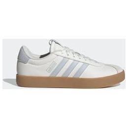 Sneaker Adidas SPORTSWEAR "VL COURT 3.0", Damen, Gr. 43, core wei&szlig;, halo blau, gum 3, Leder, Synthetik, Schuhe Sneaker, inspiriert vom Design des Adidas samba, Topseller