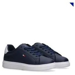 Sneaker Tommy Hilfiger, Herren, Gr. 36, blau, wei&szlig;, Lederimitat, Schuhe Sneaker, Schn&uuml;rschuh, Halbschuh Retro Sneaker mit Logoverzierung