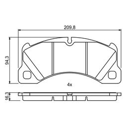 Bosch Bremsbelagsatz, Scheibenbremse 0986494787 f&uuml;r PORSCHE