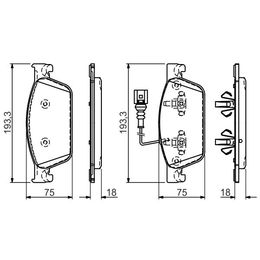 Bosch Bremsbelagsatz, Scheibenbremse 0986494553 f&uuml;r SEAT VW