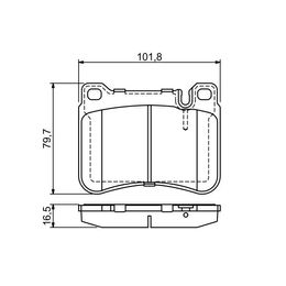 Bosch Bremsbelagsatz, Scheibenbremse 0986494166 f&uuml;r Mercedes