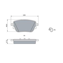 Bosch Bremsbelagsatz, Scheibenbremse 0986424889 f&uuml;r Mercedes