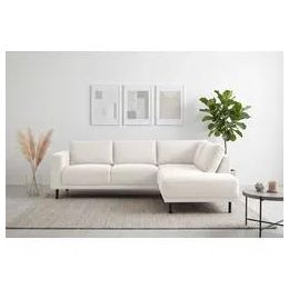 Ecksofa Home Affaire "Sveeva, L-Form, B.240 cm, schwarze Metallf&uuml;&szlig;e", creme, B:240cm H:78cm T:197cm, 100% PES, Sofas, Ecksofa, langlebiger Webstoff, mit Wellenunterfederung, viele Farben