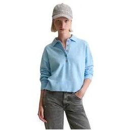 Marc O'Polo Strickpullover MARC O'POLO DENIM "aus Soft Cotton Stretch", Damen, Gr. XXL, light blau melange, Obermaterial: 58% Baumwolle, 25% Polyamid, 17% Polyester, unifarben, Pullover Strickpullover