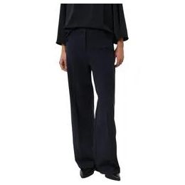 Bundfaltenhose comma, Damen, Gr. 44, N-Gr, navy, Web, Obermaterial: 50% Viskose, 42% Polyamid, 8% Elasthan, unifarben, normal lang, Hosen, mit Viskose und Stretch