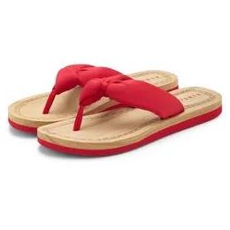 Badezehentrenner ELBSAND "Sandale,Badelatsche,Flip Flop,Mule, Pantolette,Badeschuhe,Sommerschuhe", Damen, Gr. 43, rot, Obermaterial: 100% Textilmaterial. Decksohle: 100% Synthetik. Futter: 100% Textilmaterial. Laufsohle: 100% Synthetik, kontrastfarbene Details, Schuhe, Zehentrenner mit wasserabweisender und ultraleichter Sohle VEGAN