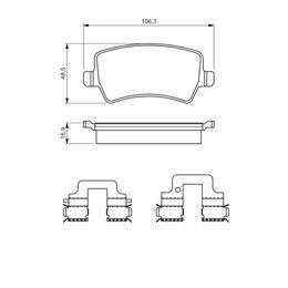 Bosch Bremsbelagsatz, Scheibenbremse 0986494641 f&uuml;r Ford Volvo LAND ROVER