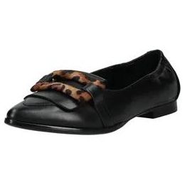 Slipper REGARDE LE CIEL "Regarde Le Ciel Slipper Leder", Damen, Gr. 40, schwarz, Leder, Schuhe Slipper