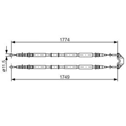 Bosch Seilzug, Feststellbremse 1987477163 f&uuml;r Opel Vaughall