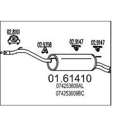 MTS MARKENTECHNIKSERVICEGMBH & CO. KG MTS Endschalld&auml;mpfer 0161410 f&uuml;r VW